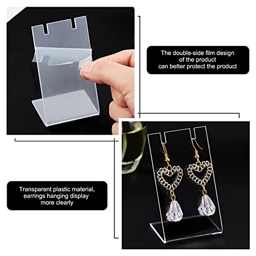 PH PandaHall 10pcs Acrylic Earring Holder Single Pair L-Shape Jewelry Displays Stand Necklace Earring Organizer for Jewelry Dangling Slant Back Display Props Show Retail Store Marketing 1.3x1.7x3”