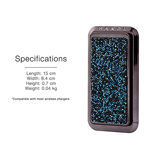 HANDL New York HANDLstick Black and Blue Crystal Grip and Stand for Smartphone