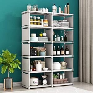 Yomeliy Cube Storage, 5 Tier 10 Cubes Organizer Shelves, Bookcase Shelve for Living Room, Study Room, Bedroom and Office (Gray)