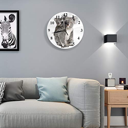 AOYEGO Koala Wall Clock Cute Animal Koala Bears Family Mom and Son Clock Round Silent Non Ticking Home Decor 10 Inch for Living Room Bedroom Office