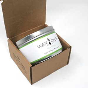 Wax and Oils Soy Wax Aromatherapy Scented Candles (Tea Tree) 16 Oz.