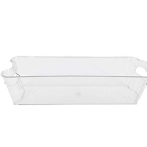 FixtureDisplays Stackable Plastic Organizer Storage Bins, Small - 2 Pack - Pantry Organization and Storage Refrigerator Bins Fridge Freezer Organizer 14.5 Long X 4.1 Wide X 4" Tall 15268-2PK-NF