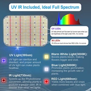 FECiDA Dimmable 1000W LED Grow Light, UV-IR Included Full Spectrum LED Grow Tent Light for 2x2 3x3 2x4 ft, 2023 Best Indoor Plants Growing Lamps, Daisy Chain Function & Quiet Build-in Fan