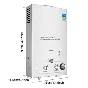 18L Tankless LPG Propane Gas Hot Water Heater Instant Boiler Bathroom Shower Instant Hot Water Heater