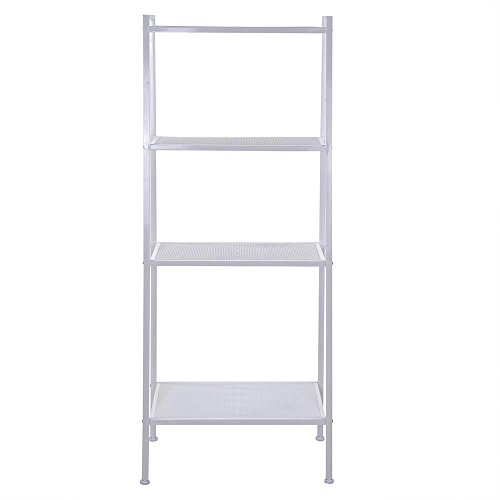 4-Tier Ladder Shelf Bookcase Decor Bookshelf Storage Flower Shelf Plant Display Shelf for Home Office (White1)