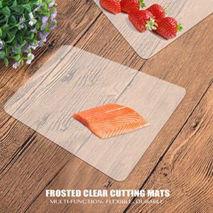 Fotouzy Flexible Plastic Cutting Boards for Kitchen, 4 Frosted Clear Cutting Mats 15 x 12 In, BPA-Free, Non-Porous, and Dishwasher Safe, Set of 4