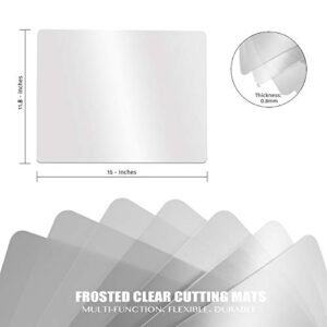 Fotouzy Flexible Plastic Cutting Boards for Kitchen, 4 Frosted Clear Cutting Mats 15 x 12 In, BPA-Free, Non-Porous, and Dishwasher Safe, Set of 4