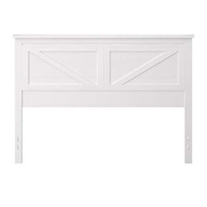 Glenwillow Home Farmhouse Style Wood Panel Headboard in Gloss White - Queen Size