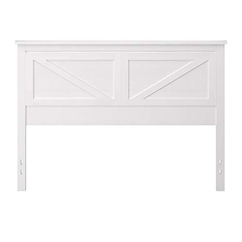 Glenwillow Home Farmhouse Style Wood Panel Headboard in Gloss White - Queen Size