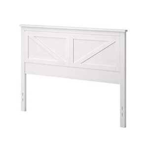 Glenwillow Home Farmhouse Style Wood Panel Headboard in Gloss White - Queen Size