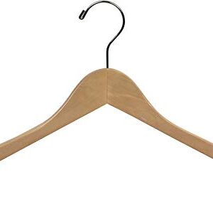 High Grade 30 Pack Solid Wooden Shirt Hanger with Swivel Hook, Smooth Finish and Notches for Straps