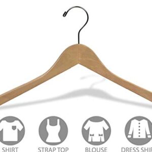 High Grade 30 Pack Solid Wooden Shirt Hanger with Swivel Hook, Smooth Finish and Notches for Straps