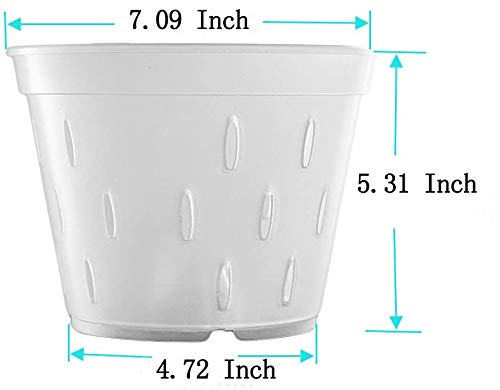 YIKUSH Orchid Pots with Holes 7 inch 5 Pack Clear Orchid Pot Plastic Plant Pot Flower Pots Outdoor and Indoor Use