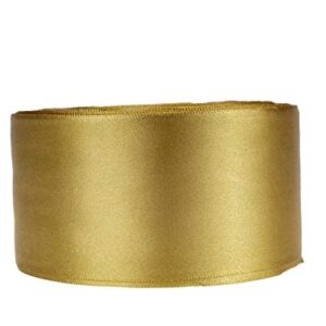 ATRBB 25 Yards 2 inches Satin Ribbon for Wedding,Handmade Bows and Gift Wrapping (Dark Gold)