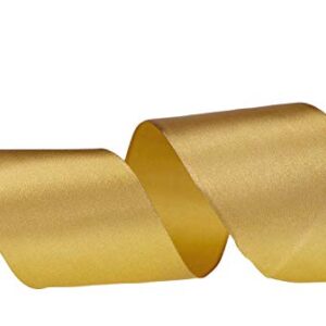 ATRBB 25 Yards 2 inches Satin Ribbon for Wedding,Handmade Bows and Gift Wrapping (Dark Gold)