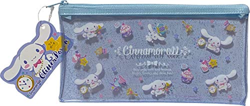 FRIEND Sanrio Cinnamoroll Flat Vinyl Glitter Pouch 20×10 cm Zipper Pen Accessories Case Bag (Happy)