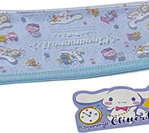 FRIEND Sanrio Cinnamoroll Flat Vinyl Glitter Pouch 20×10 cm Zipper Pen Accessories Case Bag (Happy)