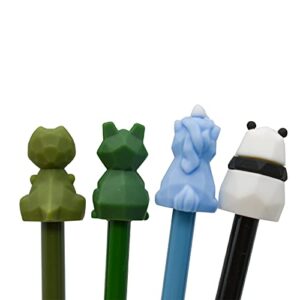 Maydahui 12PCS 3D Animal Shape Rollerball Pen Cute Cartoon Pens Black Gel Ink Dinosaur Frog Lion Panda Design forSchool Boys Student