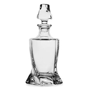 LUXU Whiskey Decanter,Twisted Whiskey Decanter with Stopper,Premium 25 oz Whiskey Decanter for Liquor Scotch Bourbon Vodka Brandy or Wine