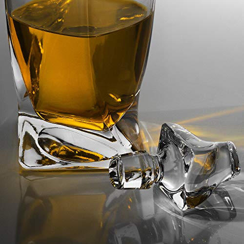 LUXU Whiskey Decanter,Twisted Whiskey Decanter with Stopper,Premium 25 oz Whiskey Decanter for Liquor Scotch Bourbon Vodka Brandy or Wine