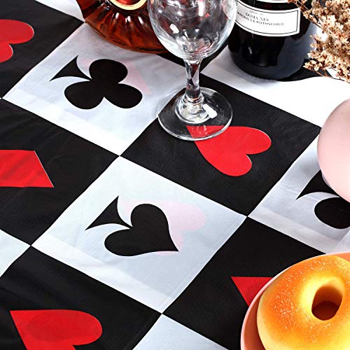 AMZPTBOY Casino Poker Themed Birthday Party Decorations -Plastic Table Cover for Arts & Crafts, Poker Patrol Party Supplies Game Night Party Magic Party for Las Vegas Theme Casino Party 1 Pack