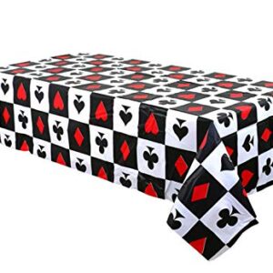 AMZPTBOY Casino Poker Themed Birthday Party Decorations -Plastic Table Cover for Arts & Crafts, Poker Patrol Party Supplies Game Night Party Magic Party for Las Vegas Theme Casino Party 1 Pack