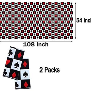 AMZPTBOY Casino Poker Themed Birthday Party Decorations -Plastic Table Cover for Arts & Crafts, Poker Patrol Party Supplies Game Night Party Magic Party for Las Vegas Theme Casino Party 1 Pack