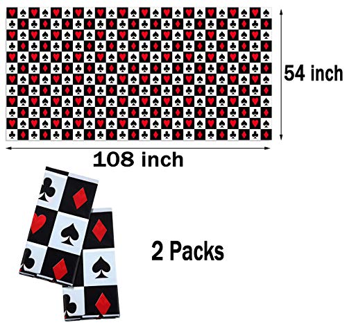 AMZPTBOY Casino Poker Themed Birthday Party Decorations -Plastic Table Cover for Arts & Crafts, Poker Patrol Party Supplies Game Night Party Magic Party for Las Vegas Theme Casino Party 1 Pack