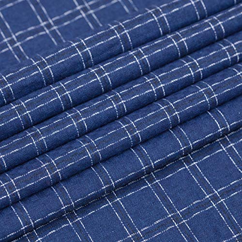 Cotton Blue Plaid Fabric by The Yard DIY Cotton Craft Sewing Fabric Decorative Fabric for Upholstery and Home Accents, 1 Yards，57"x36"