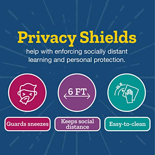 Really Good Stuff Plastic Privacy Shield for Student Desks – Single - Large - Study Carrel Reduces Distractions - Keep Eyes from Wandering During Tests, Black School Tools