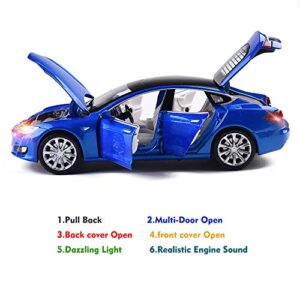 MiniToy Toy Car Model S Alloy Model Cars Pull Back Vehicles 1/32 Scale Car Toys for Toddlers Kids(Blue)