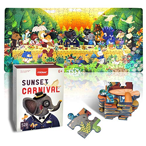 YOGEON 500 Piece Jigsaw Puzzle, 13”x30”, Perfect for Ages 8-10,4-8, Family Puzzle to Sunset Carnival Puzzle, Educational Puzzles Toysfor Boys and Girls, Great Gift for Animal Lovers