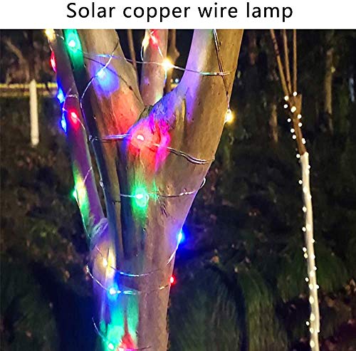 pengxian Outdoor Solar String Lights-LED Lights-Copper Wire lights-20 Meters 200 Lights-8 Lighting Modes-Waterproof-Christmas-Decoration-Garden-Festival-Wedding (Yellow)