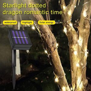 pengxian Outdoor Solar String Lights-LED Lights-Copper Wire lights-20 Meters 200 Lights-8 Lighting Modes-Waterproof-Christmas-Decoration-Garden-Festival-Wedding (Yellow)