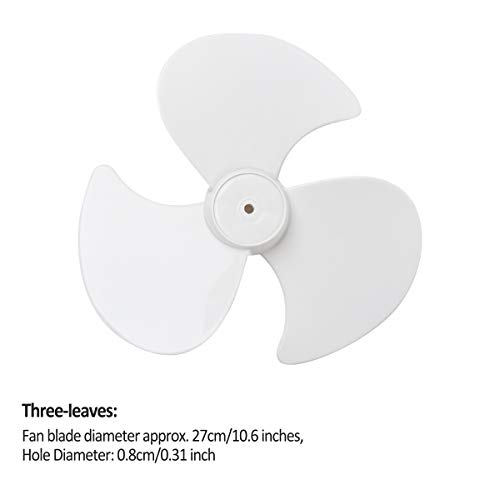 FEESHOW Aluminum/Plastic Fan Blade Five/Three Leaves Replacement with Nut Cover for Stand/Table Fanner General Accessories White One Size