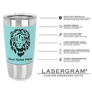 LaserGram 20oz Vacuum Insulated Tumbler Mug, Route 66 California, Personalized Engraving Included (Silicone Grip, Teal)