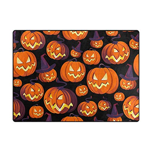 Area Rug Halloween Pumpkin 4' x 5.3' Rugs for Living Room Bedroom Washable Carpet