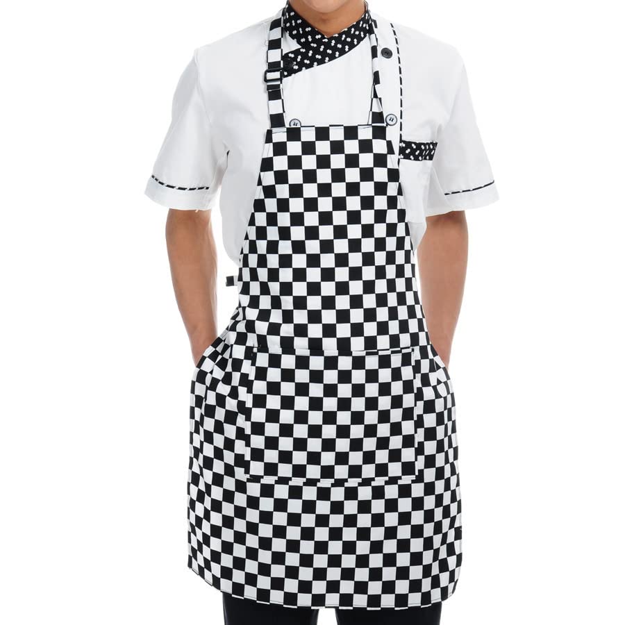 QCWQMYL 2 Set Grill Aprons for Men Waterproof Resistant Rain Bibs Apron Women with Pockets Back Straps for Kitchen