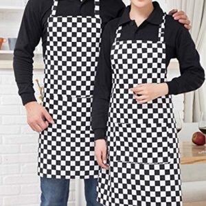 QCWQMYL 2 Set Grill Aprons for Men Waterproof Resistant Rain Bibs Apron Women with Pockets Back Straps for Kitchen