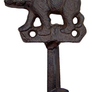 Metal Black Bear Wall Hooks Rustic Home Decor for Hanging Towels, Coats, Hats, Set of 3, 4 Inch