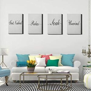 HERYNLRN Wall Art Painting Wash Soak Relax Unwind Bathroom Decor Sign Set of Four Photos Unframed Canvas Prints Looking Poster for Living Room,Bedroom Home Decoration,8"x10"