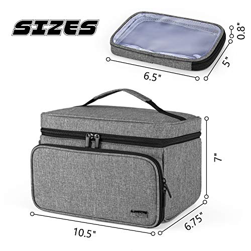 Luxja Sewing Accessories Organizer with 2 Detachable Clear Pockets, Sewing Supplies Organizer (Patent Design), Gray