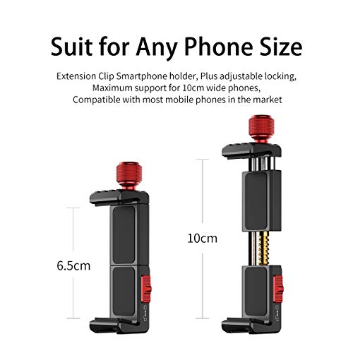 Cell Phone Tripod Mount, ULANZI ST-14 Smartphone Tripod Mount Adapter Aluminum with Cold Shoe, 360° Cell Phone Stand Holder Clamp for iPhone 13 12 11 Max Pro iPhone X XR Xs 6 7 Plus