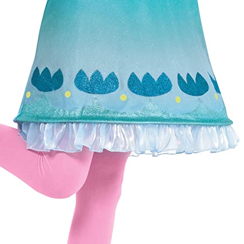 Party City Queen Poppy Halloween Costume for Toddler Girls, Trolls World Tour, 3-4T, Includes Wig, Dress and Tights