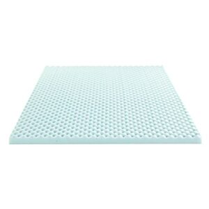 Best Price Mattress 4 Inch Egg Crate Memory Foam Mattress Topper with Cooling Gel Infusion, CertiPUR-US Certified, King, Light Blue