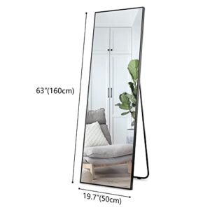 LVSOMT Full Length Floor Mirror, Free Standing Body Mirror, Wall Mounted Hanging Mirror, Large Dressing Mirror, Leaning Against Wall Mirror, Big Mirror for Bedroom Living Room Locker Room, 63"x20"