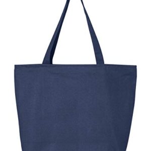 shop4ever® Mother of the Bride Heavy Canvas Tote with Zipper Reusable Shopping Bag 12 oz Navy 1 Pack