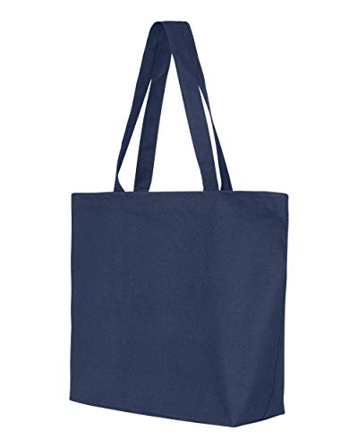 shop4ever® Mother of the Bride Heavy Canvas Tote with Zipper Reusable Shopping Bag 12 oz Navy 1 Pack