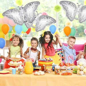 6 Pieces Butterfly Foil Balloon Silver Aluminum Party Balloon Foil Balloons for Wedding Birthday Anniversary Party Decoration