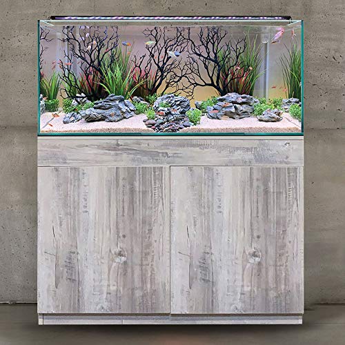 CURRENT USA Manzanita Branch 22-inch Tall with Weighted Base, Molded Aquarium Décor (Dark River Brown)